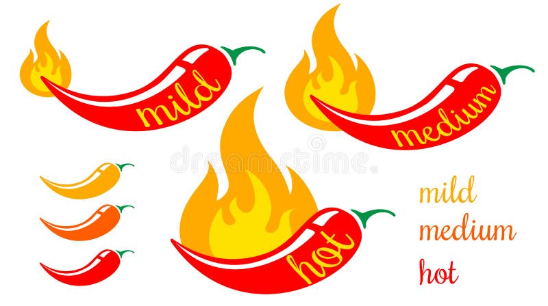 Mild, Medium and Hot Chilli Pepper. Stock Vector - Illustration of ...
