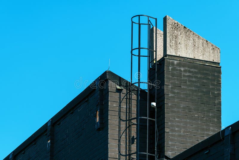 Mild Steel Industrial Chimney Ladder Stock Photo - Image of structure ...