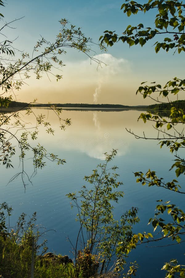 Mildred Lake North of Fort McMurray Alberta Canada in the Evening Sun ...