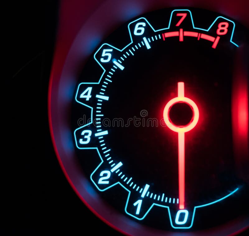 Mile Car Speedometer with Needle Number Stock Photo - Image of odometer ...