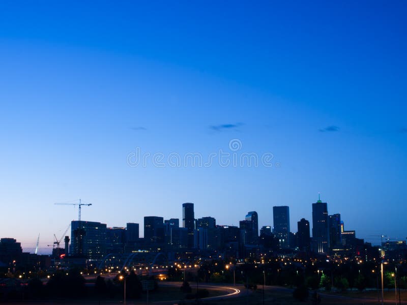 Mile High City of Denver by Night Stock Image - Image of blue, capitol ...