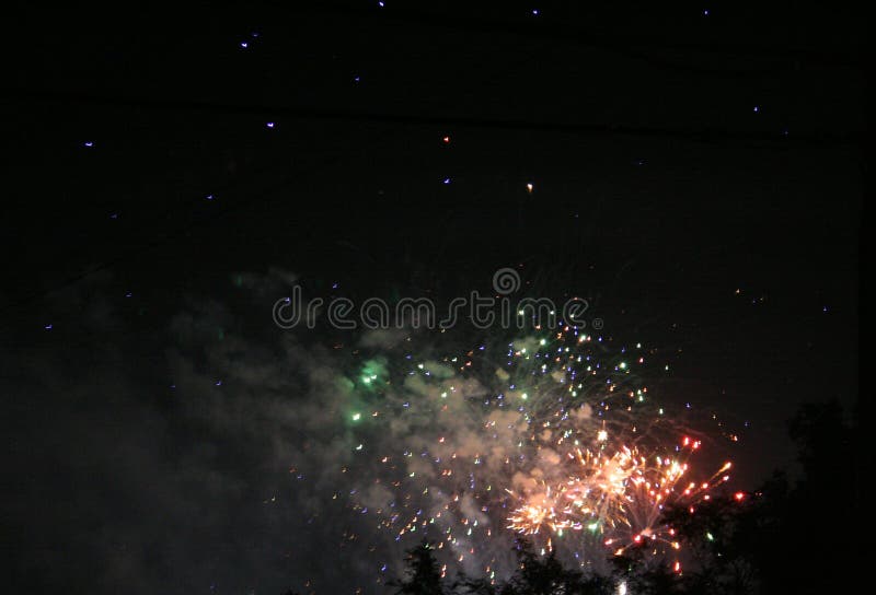 Mile High Fireworks stock photo. Image of explosion, green - 95592238