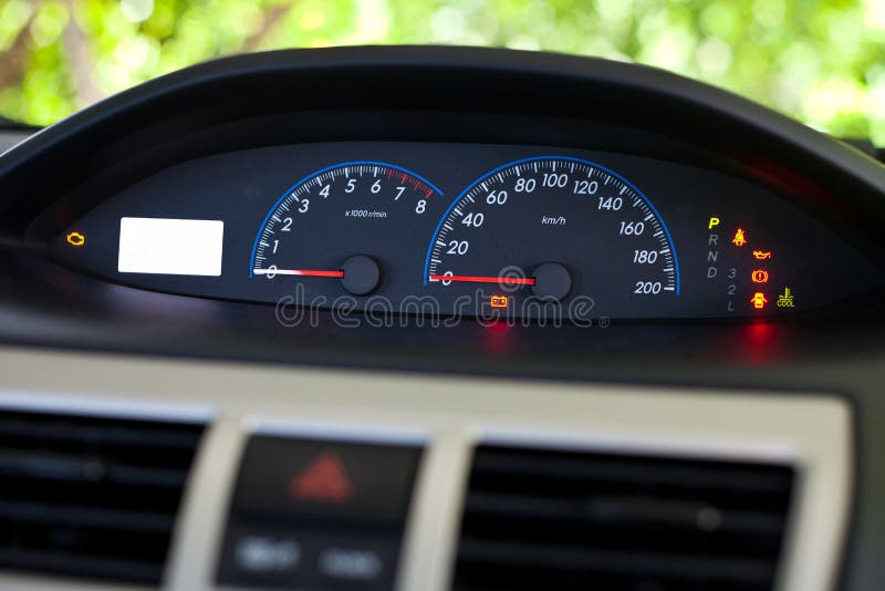 Mile meter console car stock image. Image of light, motor - 26264511