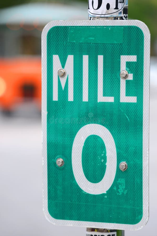 Zero Mile Road Sign stock image. Image of green, guidepost - 40732509