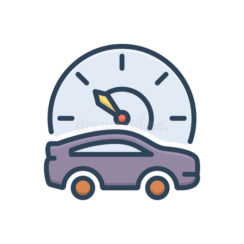 Color Illustration Icon for Mileage, Speedometer and Test Stock Vector ...