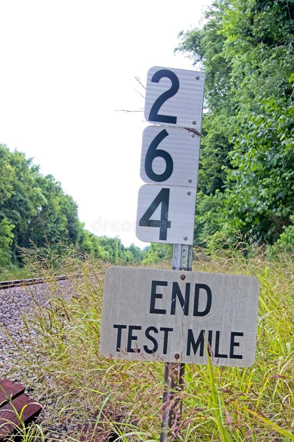 Milepost Indicating End Test Mile Stock Image - Image of long, road ...