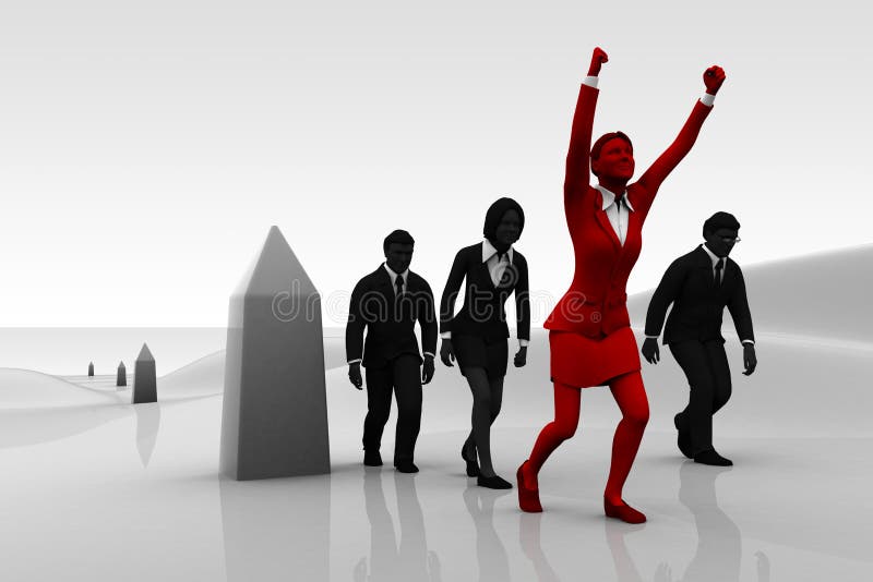 Milestone achieved by team stock illustration. Illustration of ...