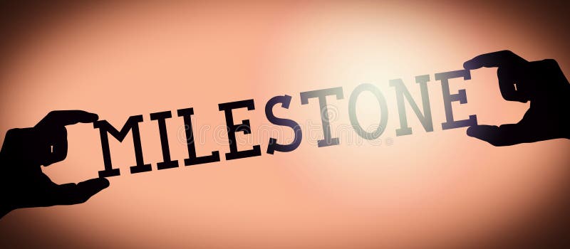 Milestone - Human Hands Holding Black Silhouette Word Stock Image ...