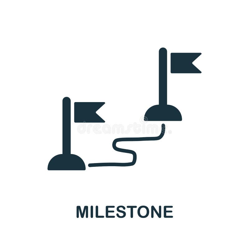 Milestone Icon. Monochrome Sign from Project Development Collection ...