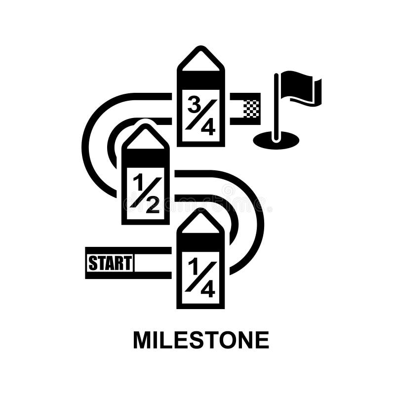 Milestone Icon Vector Sign and Symbol Isolated on White Background ...