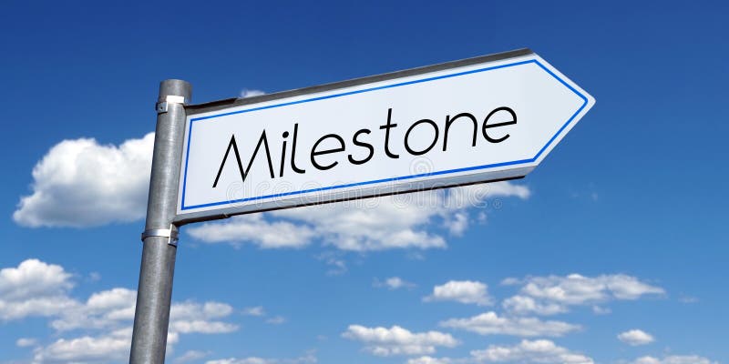 Milestone - Metal Signpost with One Arrow Stock Image - Image of word ...