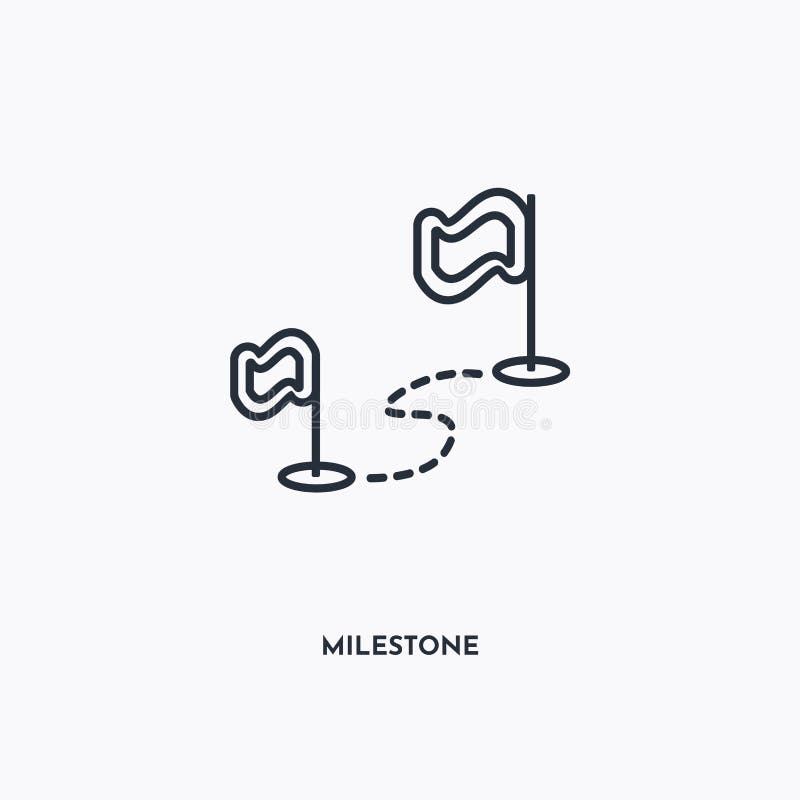 Milestone Outline Vector Icon. Thin Line Black Milestone Icon, Flat Vector Simple Element ...