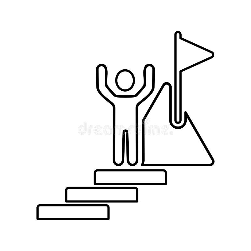 Milestone, Success, Target Outline Icon. Line Art Vector Stock ...