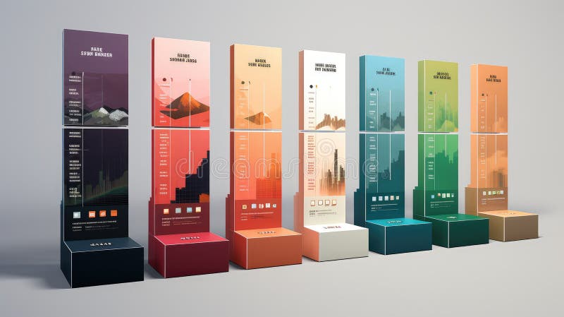 Milestones Infographic Boxes Stock Illustration - Illustration of info ...