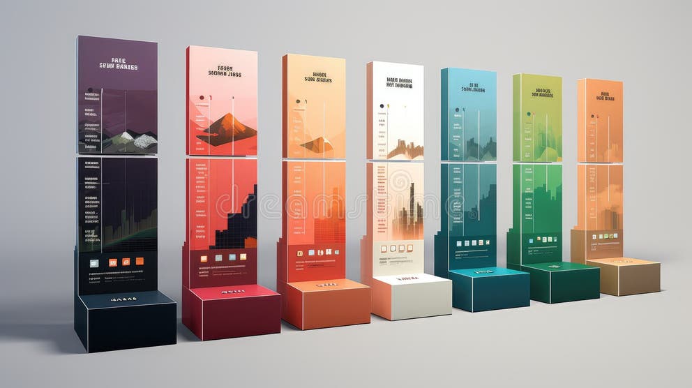 Milestones Infographic Boxes Stock Illustration - Illustration of info ...