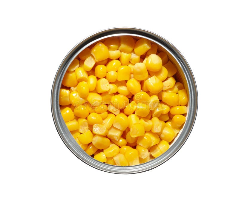 Milho Picado Em Lata Isolado Em Fundo Branco O Milho Doce Em Lata Foto ...