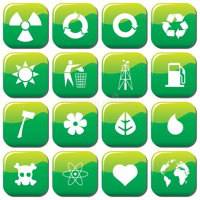 Milieu Pictogrammen vector illustratie. Illustration of recycleer ...