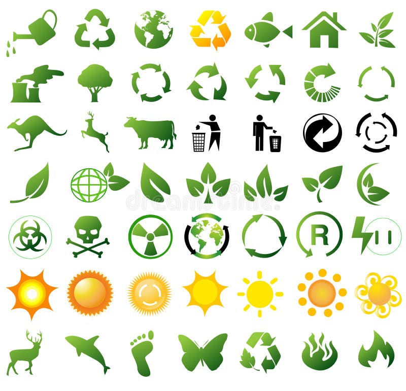 Milieu symbolen vector illustratie. Illustration of vlinder - 5374196