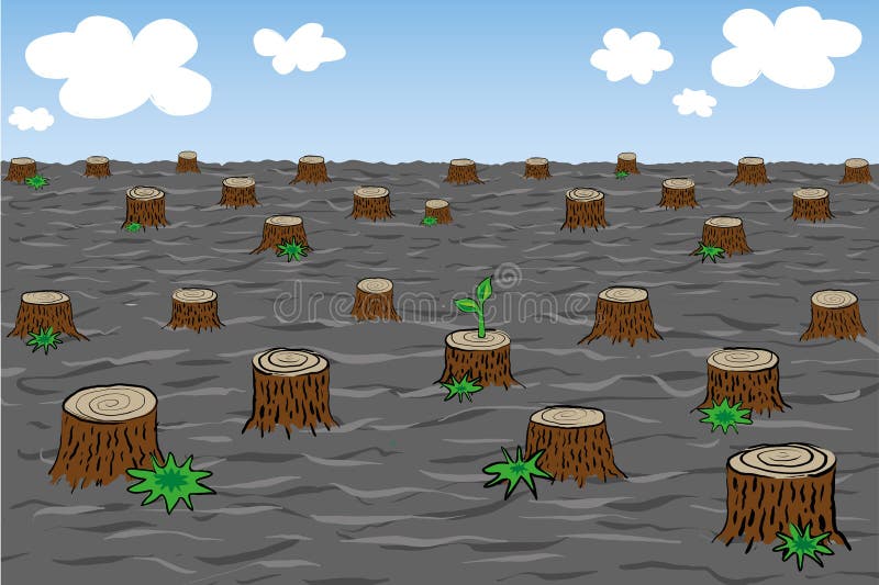 Milieuprobleem Van Ontbossing Vector Illustratie - Illustration of ...