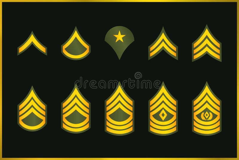 Militaire Rangen En Insignes Strepen En Chevrons Van Leger Vector ...