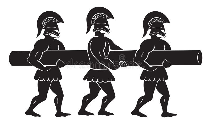 Militairen Met Een Stormram Stock Illustratie - Illustration of ...