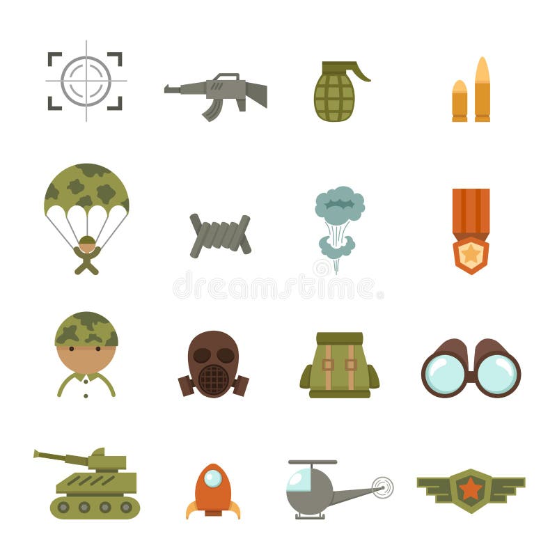Militaires Et Icônes De Guerre Illustration de Vecteur - Illustration ...