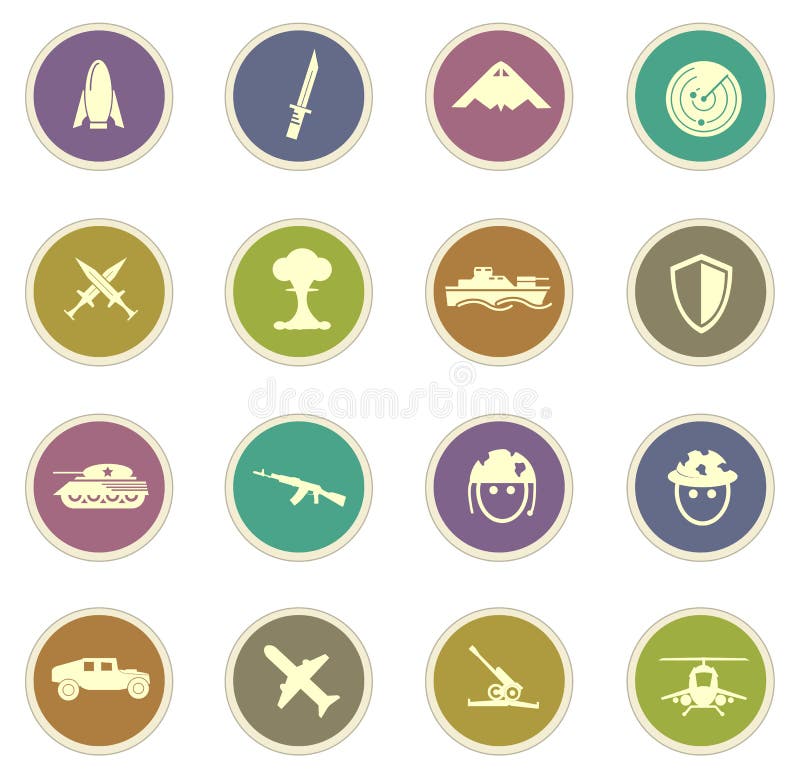 Militaires Et Icônes De Guerre Illustration de Vecteur - Illustration ...