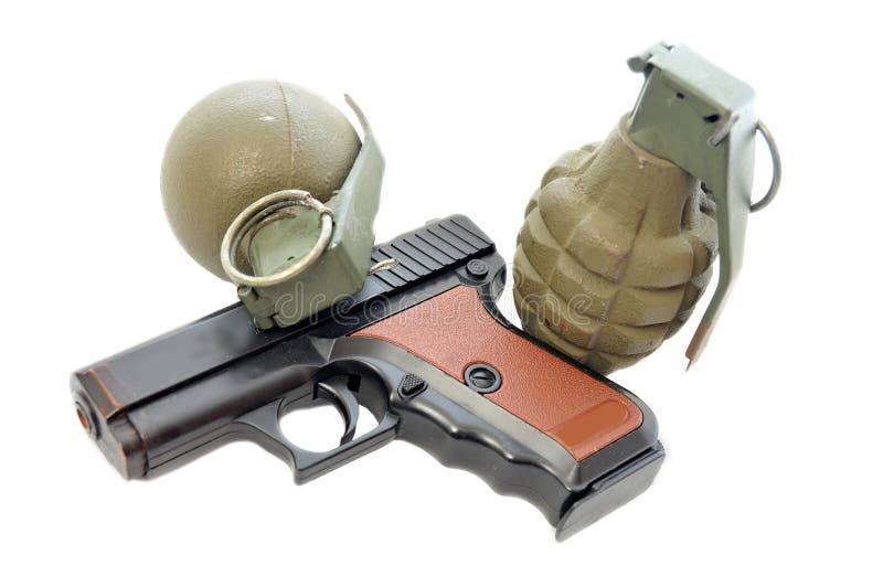 Militant Weaponry stock image. Image of handgun, white - 11807187