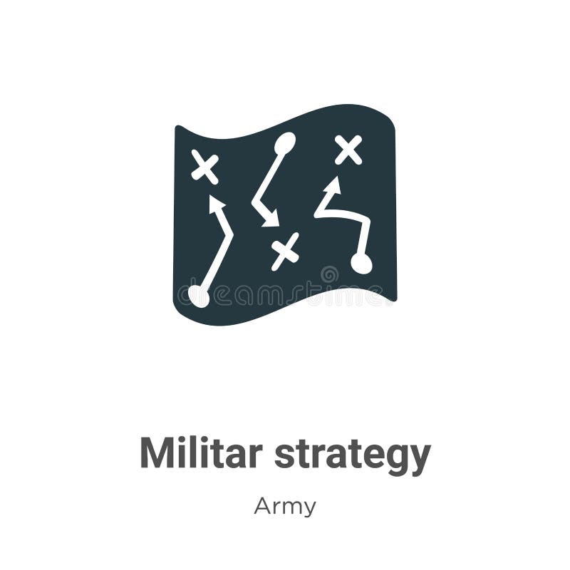 Militar Strategy Vector Icon on White Background. Flat Vector Militar ...