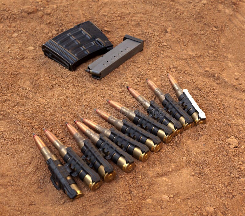 Military stock image. Image of cartridge, bullets, sand - 29128091