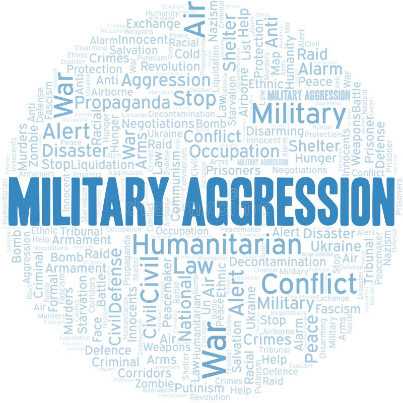 Military Aggression Word Cloud. Vector Made with the Text only. Stock ...