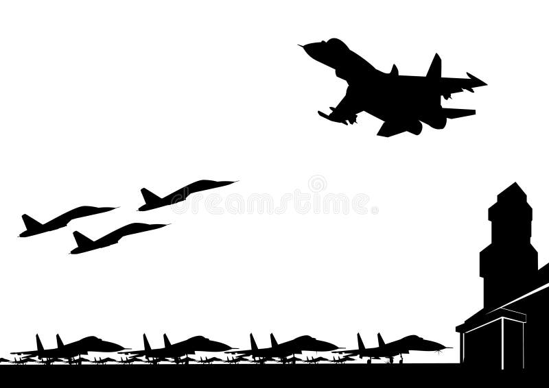 The military air base stock vector. Illustration of force - 23505694