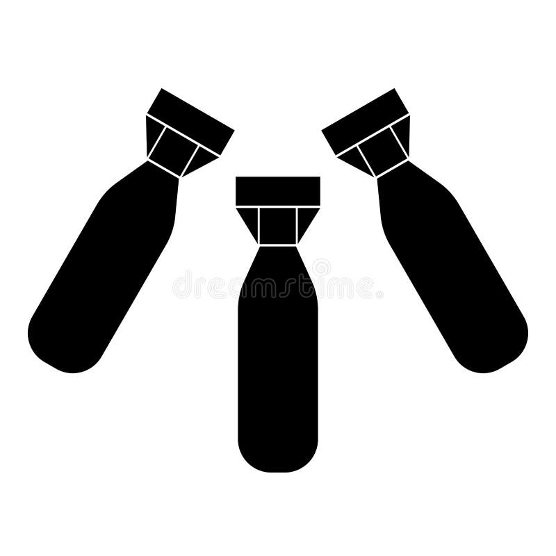 Military Air Bomb Icon Black Color Icon Stock Vector - Illustration of ...
