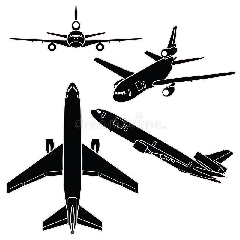 Military Air Refueling Airplane Vector Set for Laser Cut Stock Vector ...