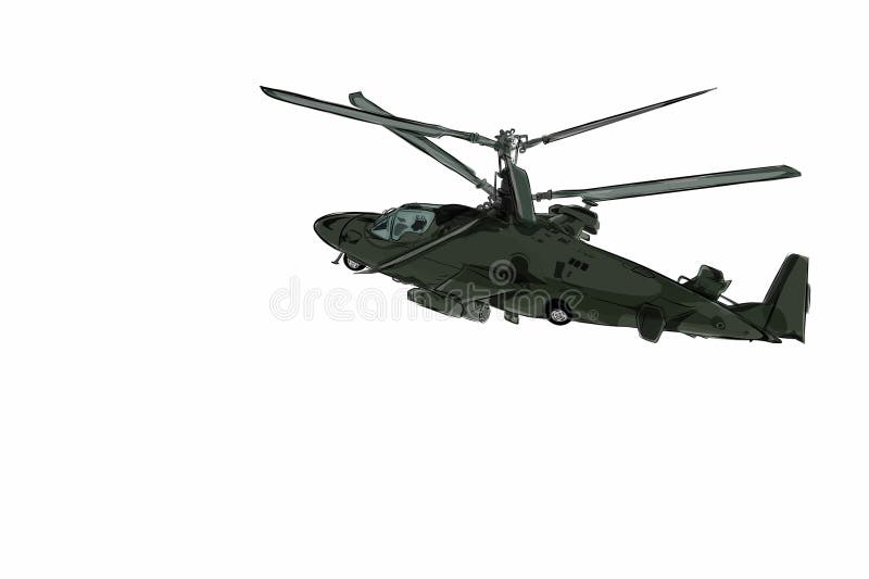 A Military Air Transportation, Apache Helicopter with a White ...