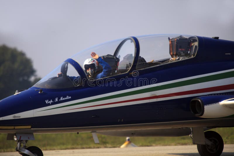 Military Airbase Cameri, the Italian Acrobatic Team `Frecce Tricolori ...
