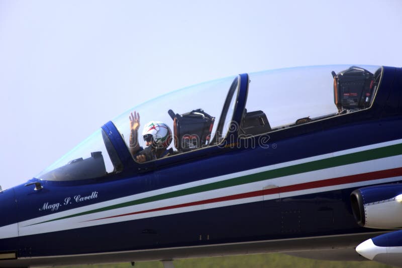 Military Airbase Cameri, the Italian Acrobatic Team `Frecce Tricolori ...