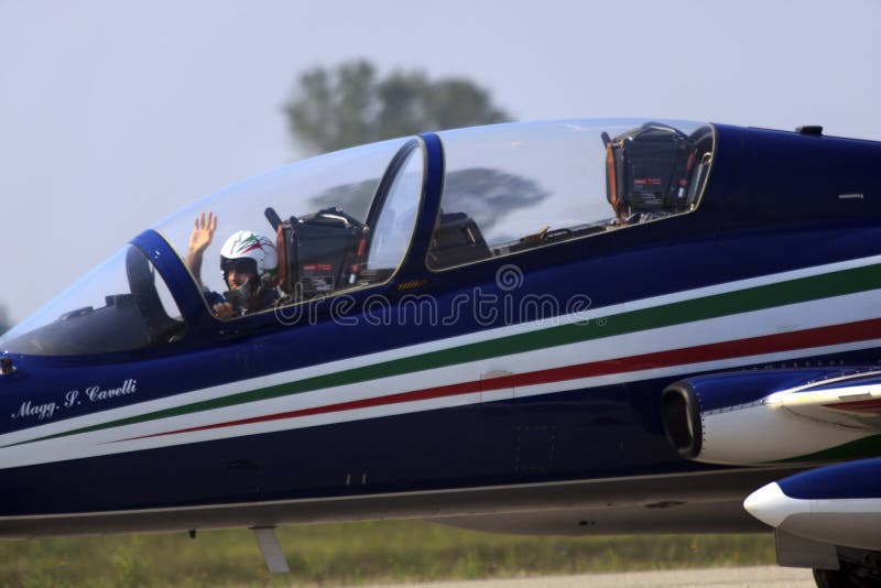 Military Airbase Cameri, the Italian Acrobatic Team `Frecce Tricolori ...