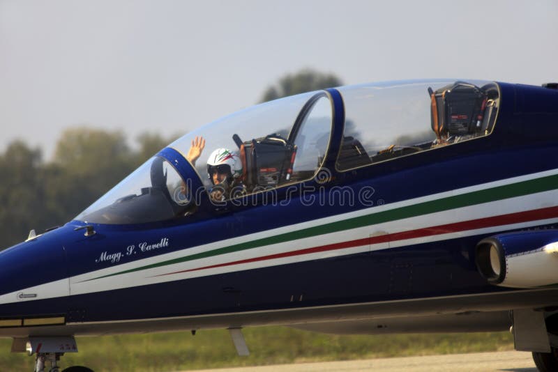 Military Airbase Cameri, the Italian Acrobatic Team `Frecce Tricolori ...