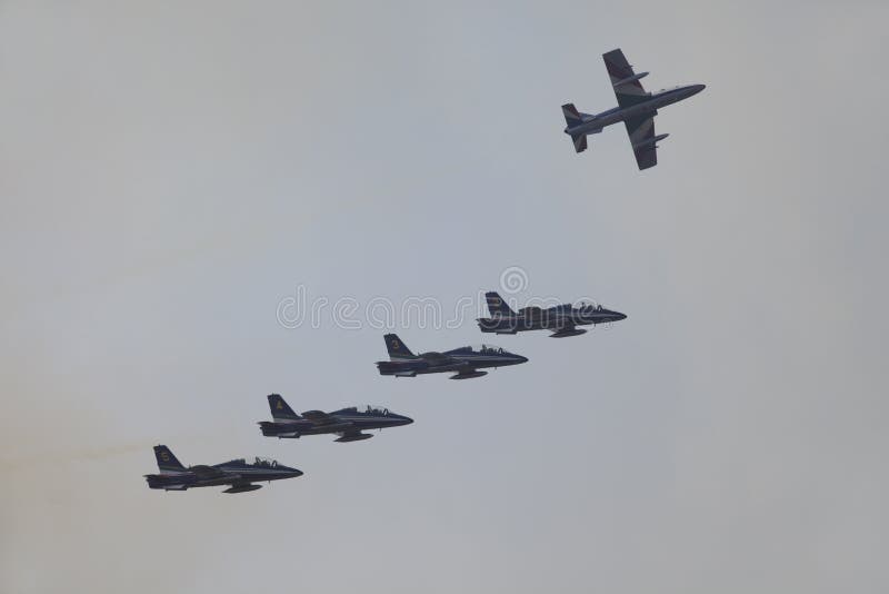 Military Airbase Cameri, the Italian Acrobatic Team `Frecce Tricolori ...