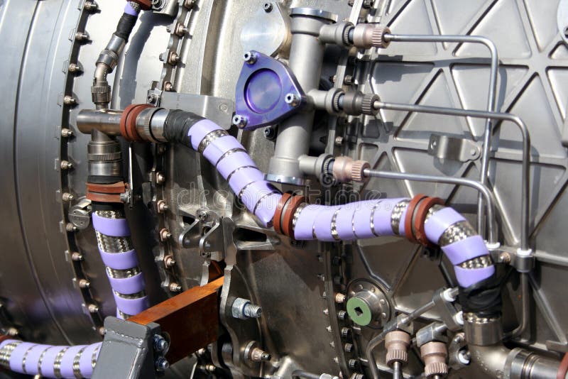 Military Aircraft Engine Detail Stock Image - Image of aircraft, cables ...