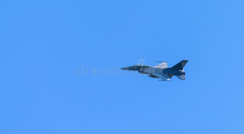 Military Aircraft Flying Over Blue Stock Photo - Image of airliner ...