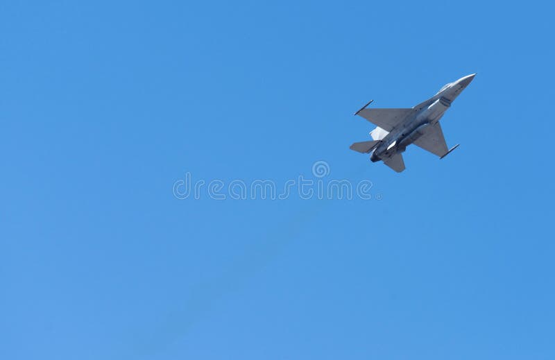 Military Aircraft Flying Over Blue Stock Photo - Image of airliner ...