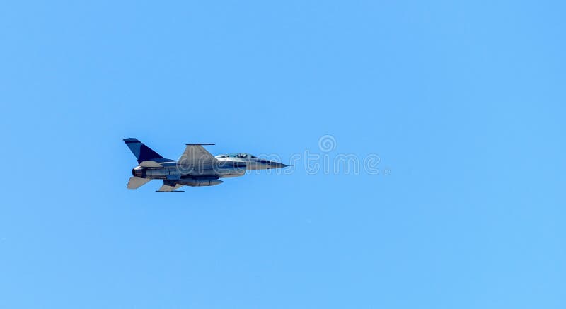Military Aircraft Flying Over Blue Stock Photo - Image of airliner ...
