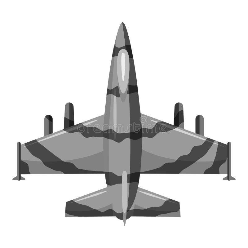 Military Aircraft Icon, Gray Monochrome Style Stock Vector ...