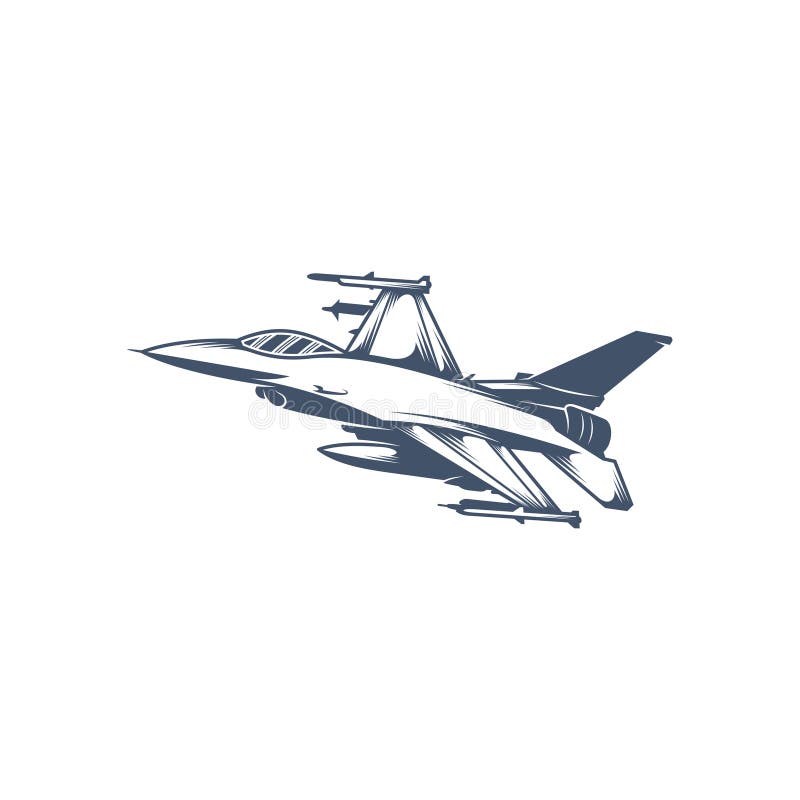 Set of Military Aircraft Vector Illustration Design. Fighter Jets Logo ...