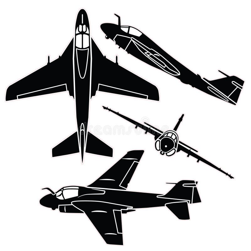 Military Airplane Vector Set for Laser Cut Stock Vector - Illustration ...