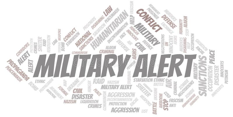 Military Alert Word Cloud. Vector Made with the Text only. Stock Vector ...