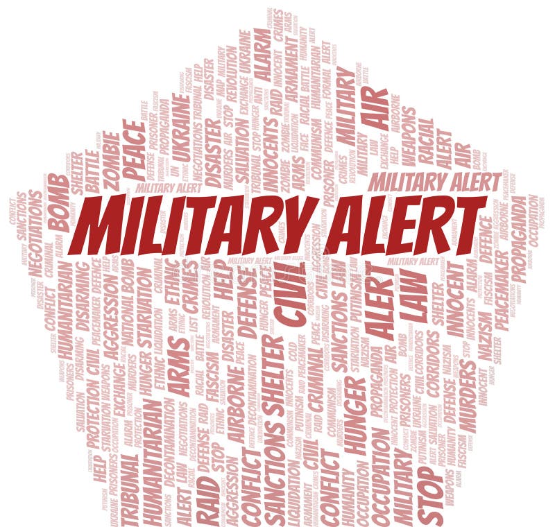 Military Alert Word Cloud. Vector Made with the Text only. Stock Vector ...