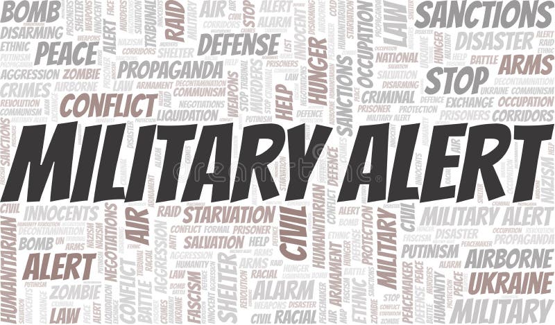 Military Alert Word Cloud. Vector Made with the Text only. Stock Vector ...